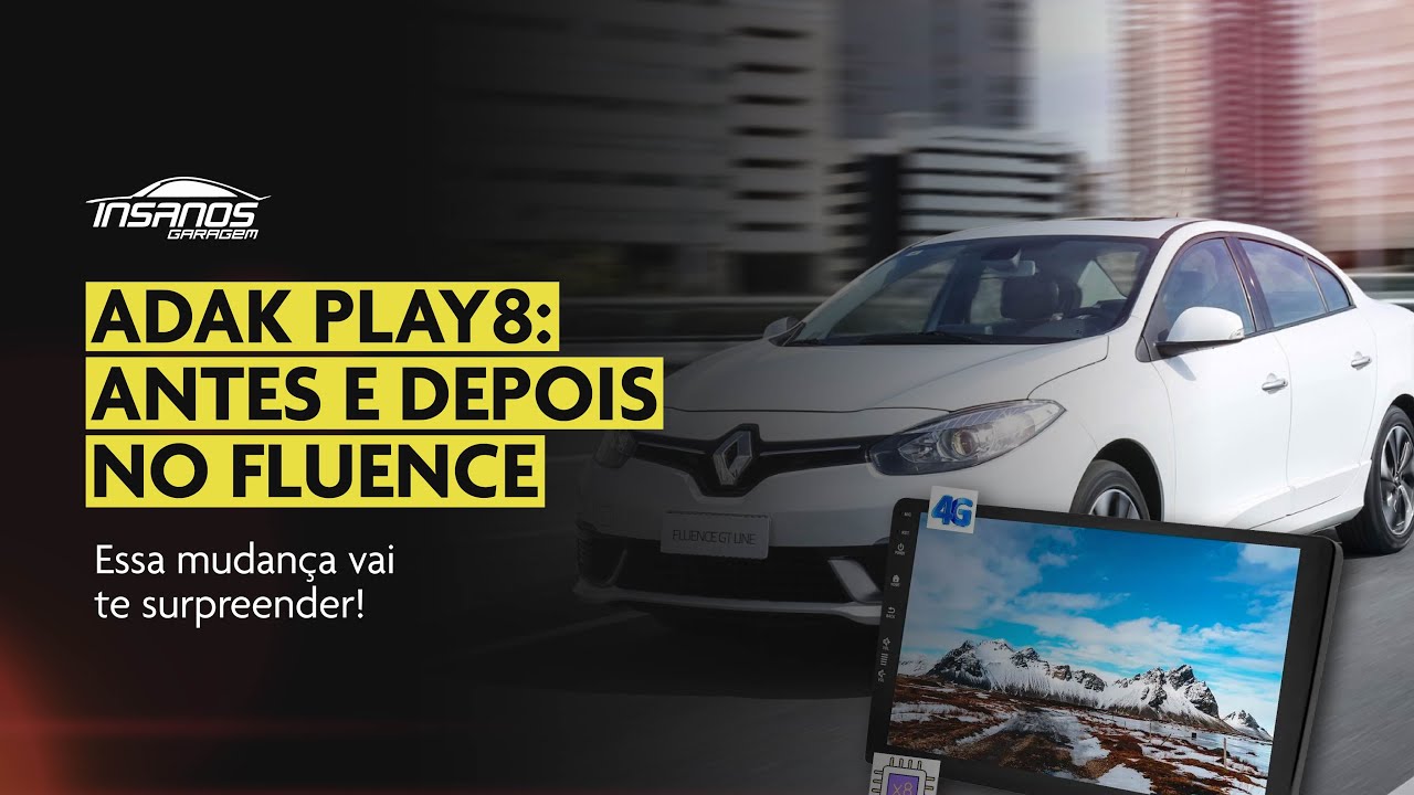 Fluence Central Multimídia Adak Play8 4G, Carplay/Android Auto, YouTube ...