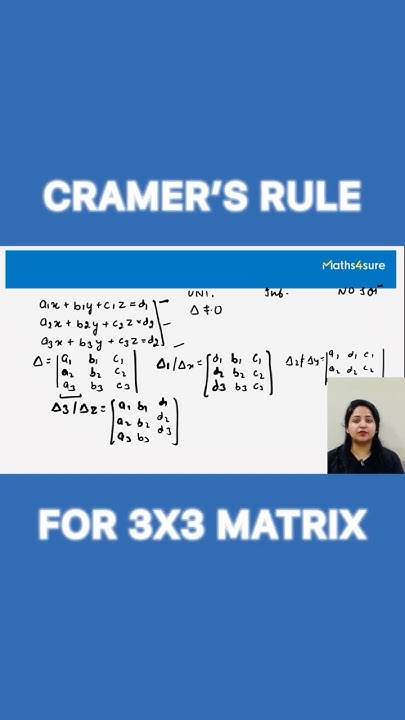 Cramer's Rule: 3x3 Matrix Determinant Method | JEE | NDA | CUET - YouTube