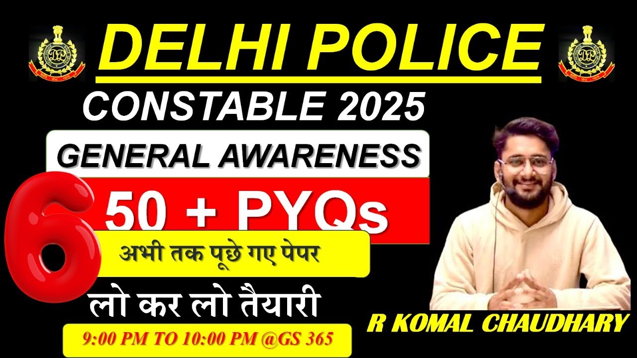 Delhi Police GK GS 2025 | SSC MTS GK GS Practice Set 06 | Delhi Police ...