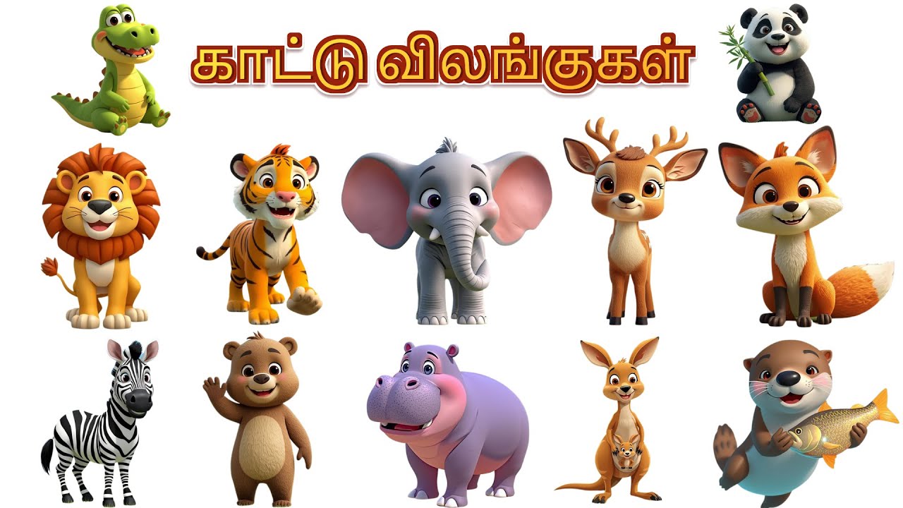 காட்டு விலங்குகள் | Kattu Vilangugal | Wild Animals Names in Tamil ...