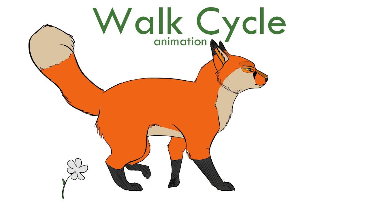 Walk cycle animation - FOX - YouTube