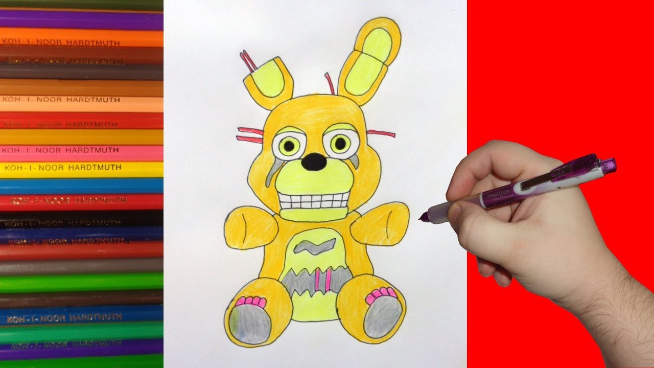 How to draw Springtrap Plush, FNAF, Как нарисовать Спригтрапа Плюш ...