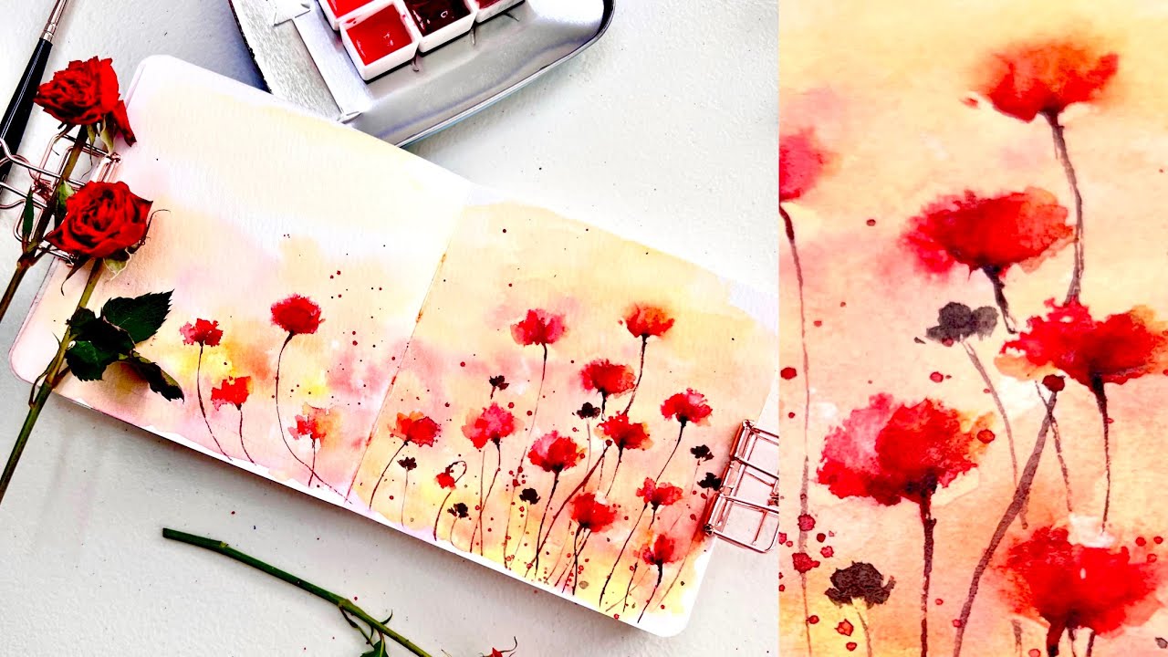 Wet-On-Wet Technique isn't as tricky, Even on a GRADIENT Background ...