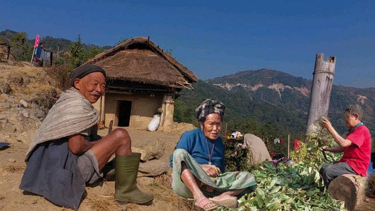 Old-age People surviving Hard life in Mountain Village | Routines ...