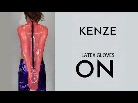 Latex triangular gloves display