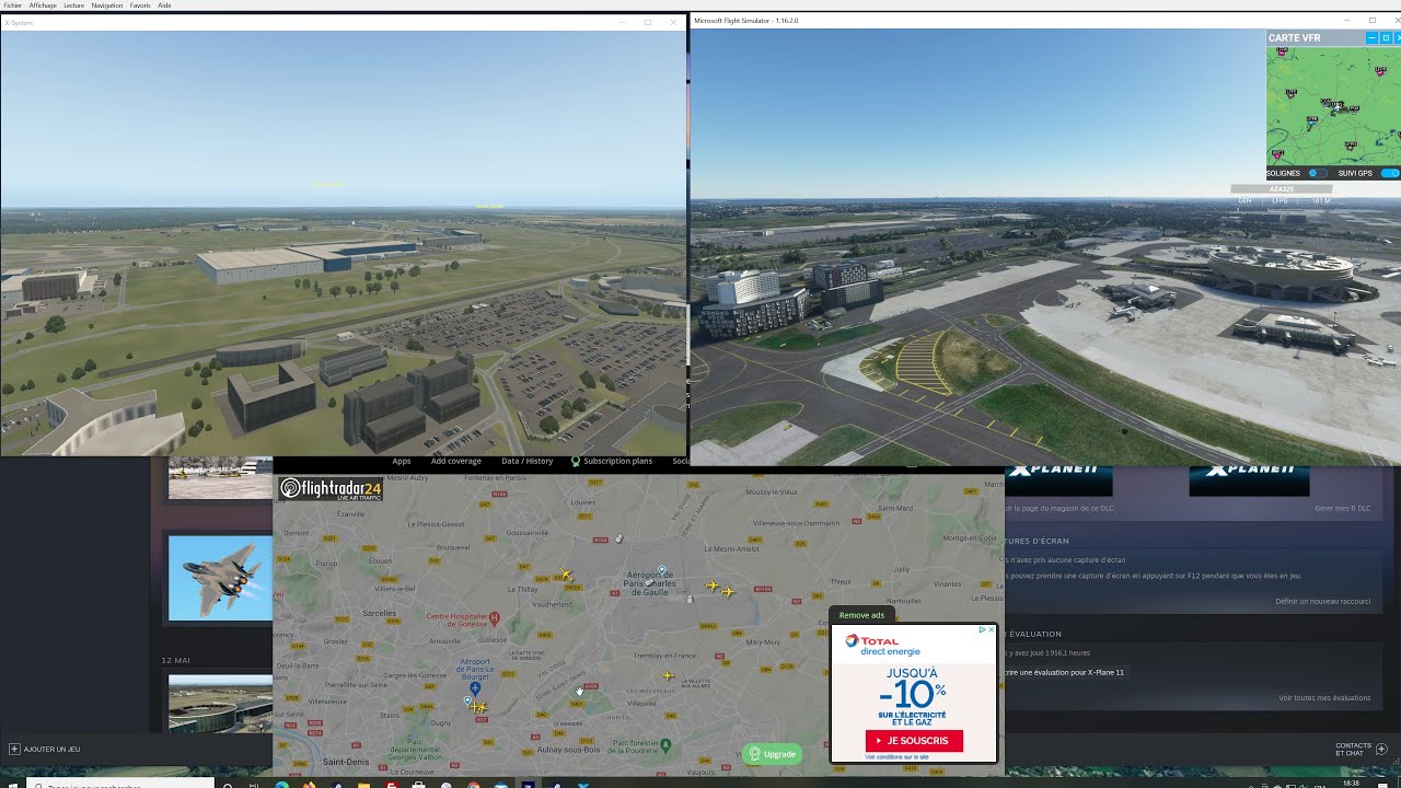 MSFS 2020 vs x-plane vs Flight radar comparatif Live traffic - YouTube