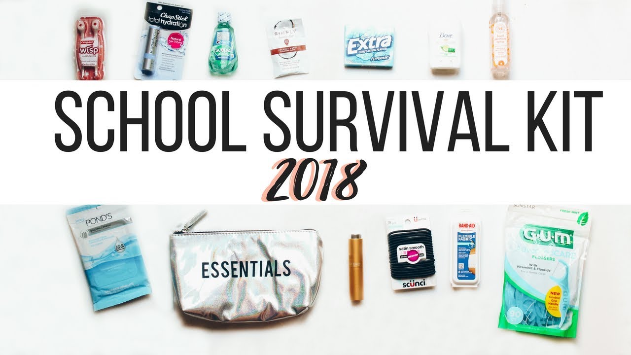BACK TO SCHOOL ESSENTIALS + DIY SURVIVAL KIT GIVEAWAY 2018 - YouTube