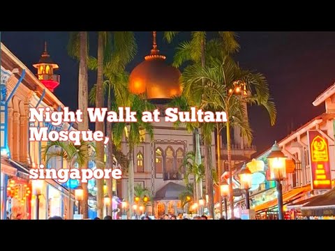 Beautiful Night View at Sultan Mosque Singapore 🌙✨