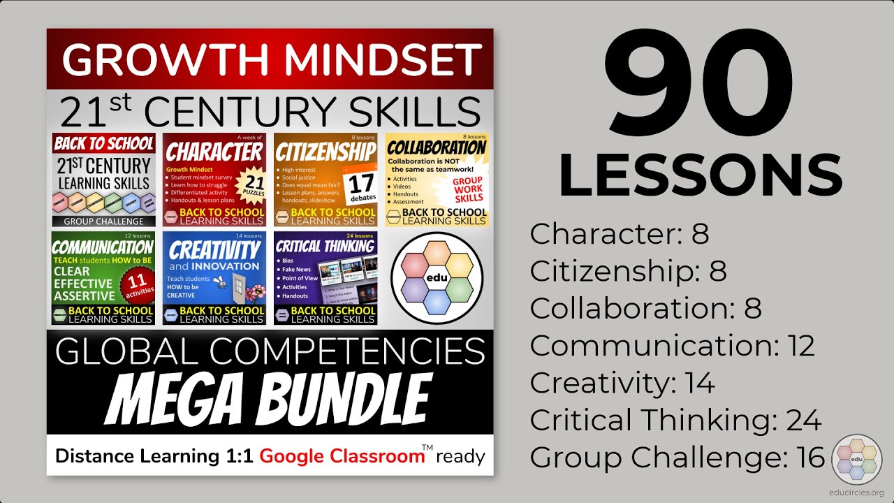 Educircles Growth Mindset 21st Century Skills Mega Bundle Lesson Unit ...
