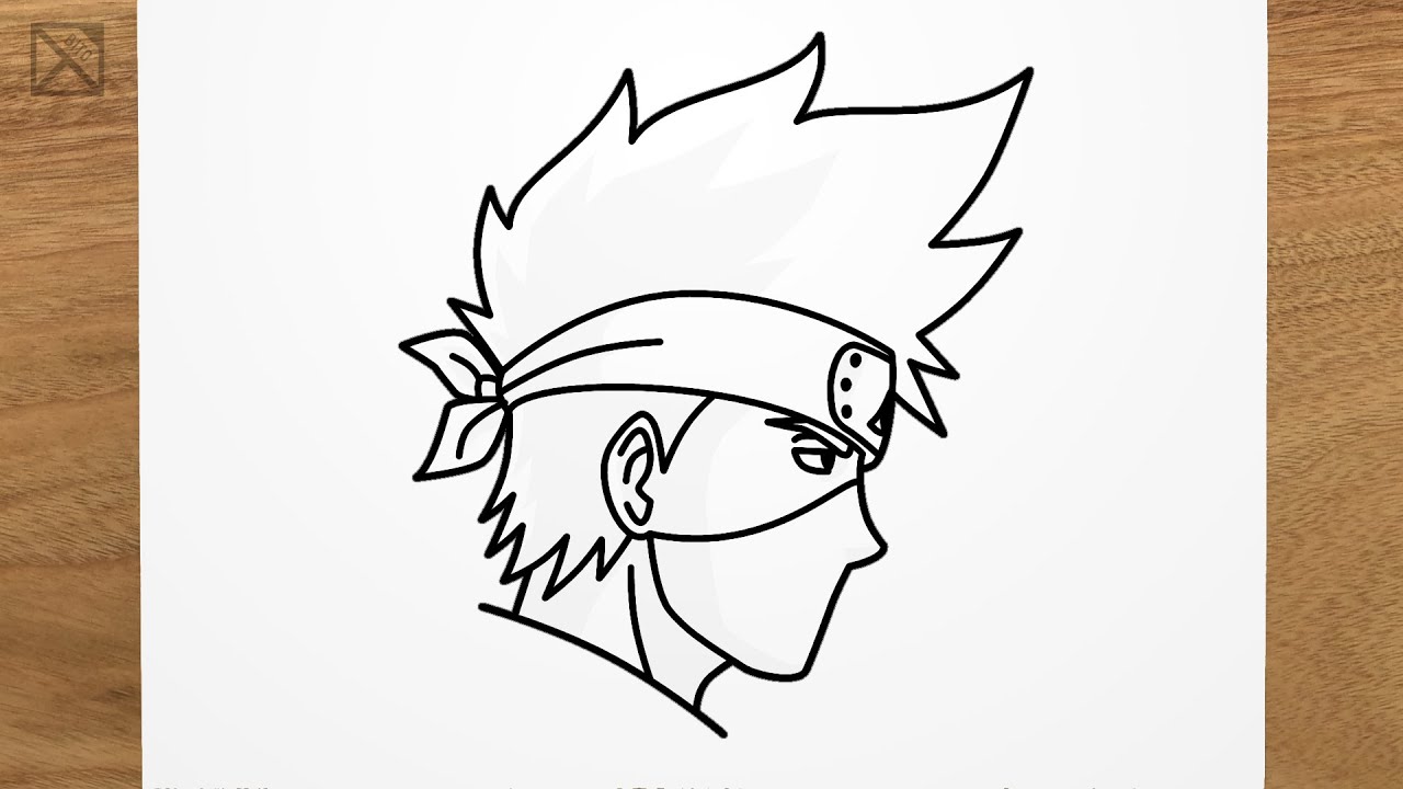 How to draw KAKASHI (Naruto) step by step, EASY - YouTube