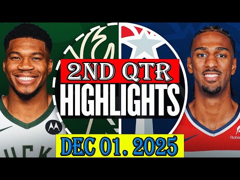 Washington Wizards vs Milwaukee Bucks 2nd Qtr Dec 01.2025 Highlights | NBA hightlight