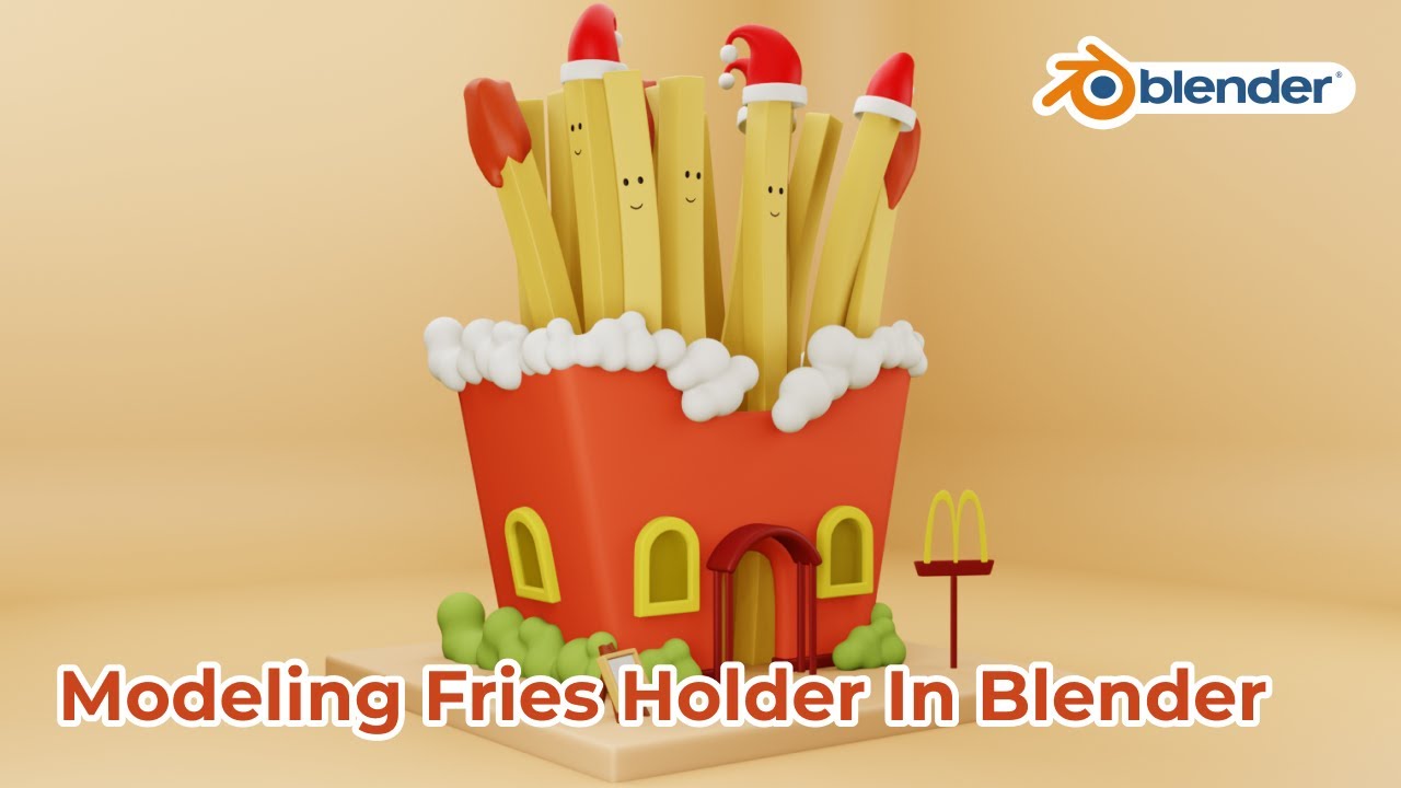 Blender Tutorial || Macd style || Fries holder in Blender Part2 # ...