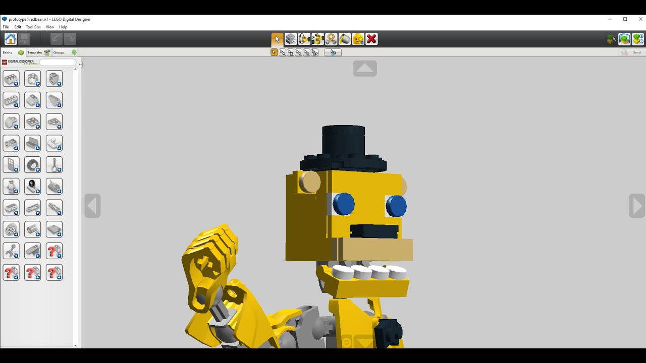 Prototype Fredbear (my creation) --- Lego Digital Designer - YouTube