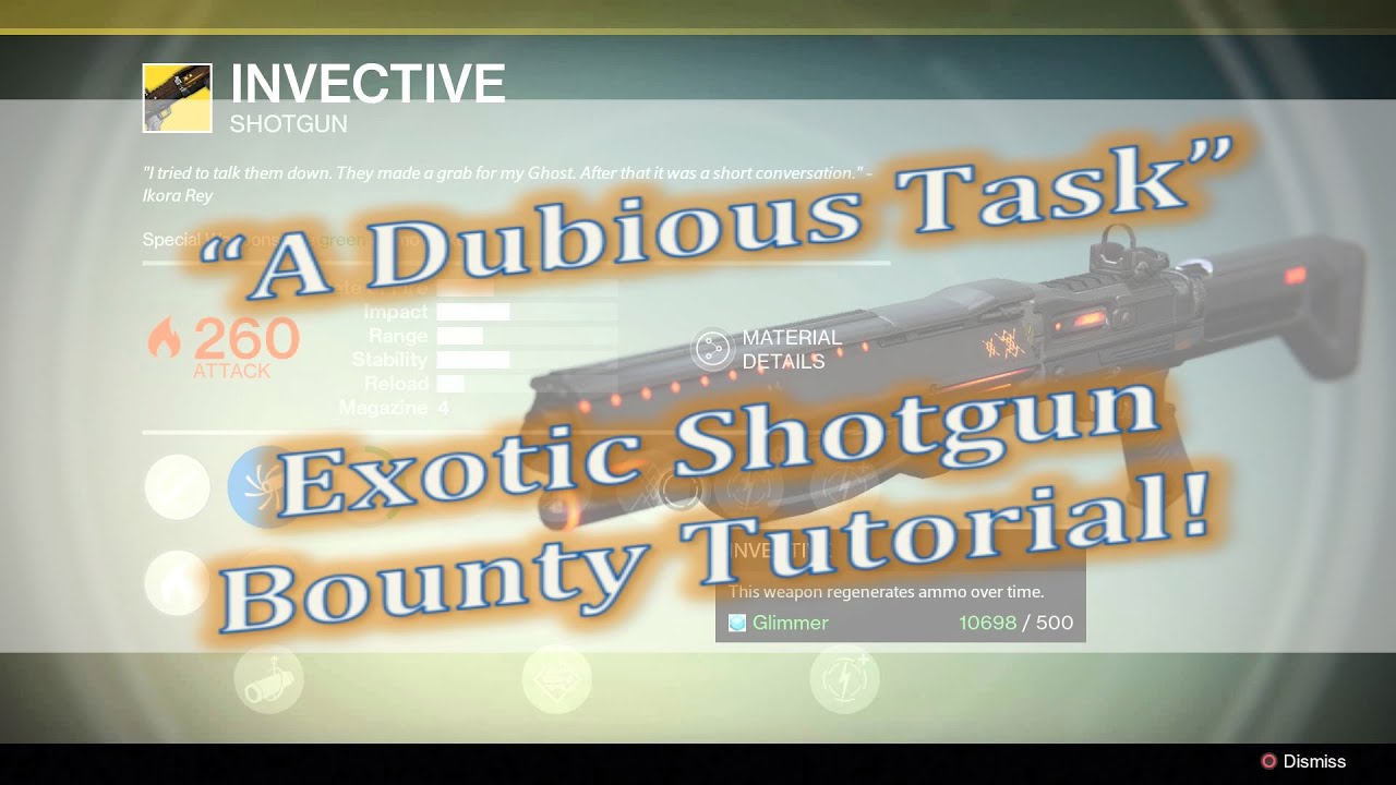 Destiny Tutorial: "A Dubious Task" (How to unlock the "Invective ...