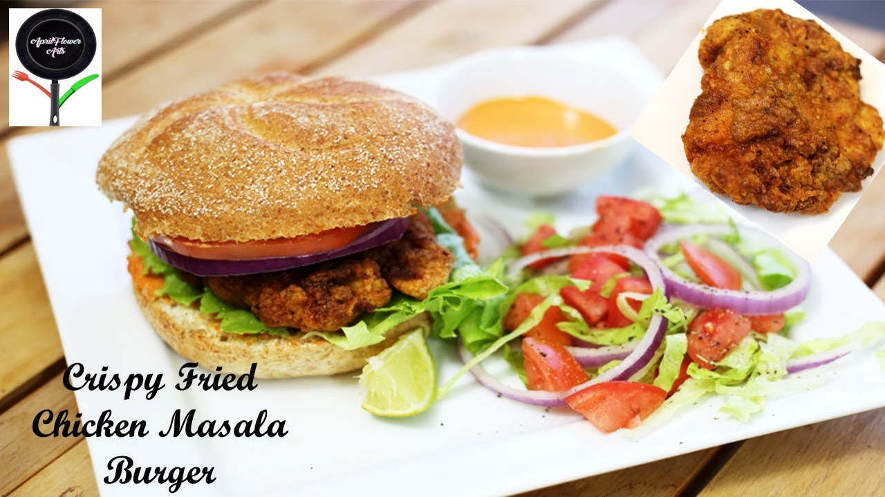 Crispy Fried Chicken Masala burger - YouTube