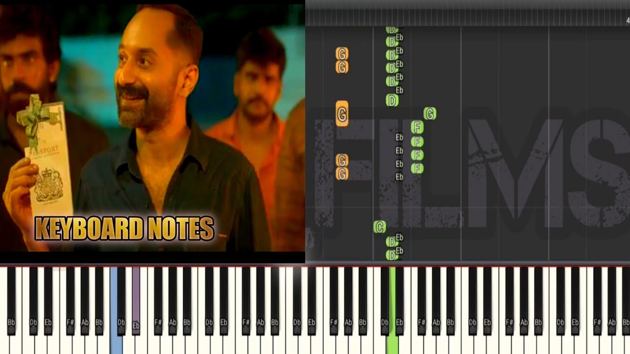 Amar Theme BGM Keyboard Notes || PIANO Cover | Fahad Fasil | Anirudh ...
