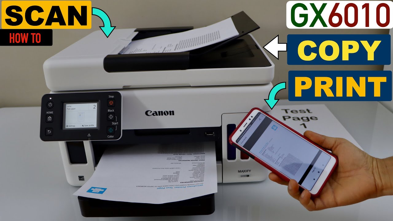 Canon Maxify GX6010 Scan Multiple Documents With ADF, Wireless Printing ...