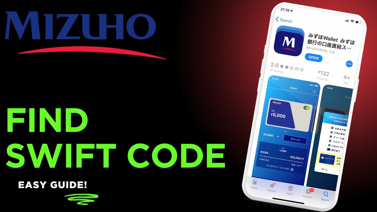 How to find the SWIFT code of Mizuho Bank - Japan - YouTube