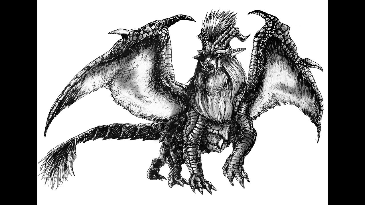 speed Draw Teostra ( MONSTER HUNTER W ) 炎王龙快速镜头手绘 - YouTube