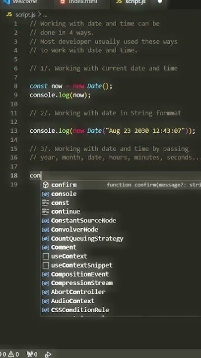 Working With Date And Time In Javascript Shorts Youtube