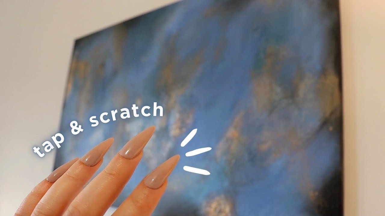 ASMR Tapping and Scratching on Acrylic Painting | Build Up (No Talking ...