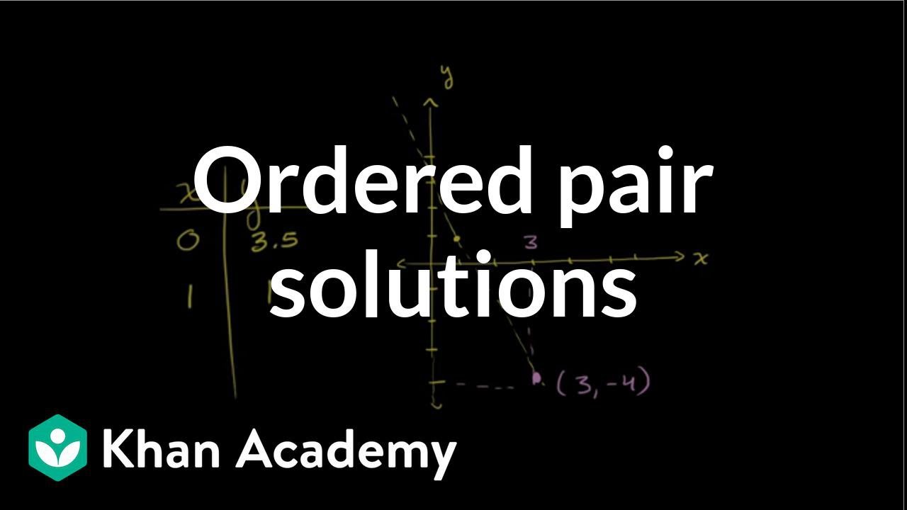 Ordered Pair Solutions To Equations Graphing Lines And Slope Algebra Basics Khan Academy
