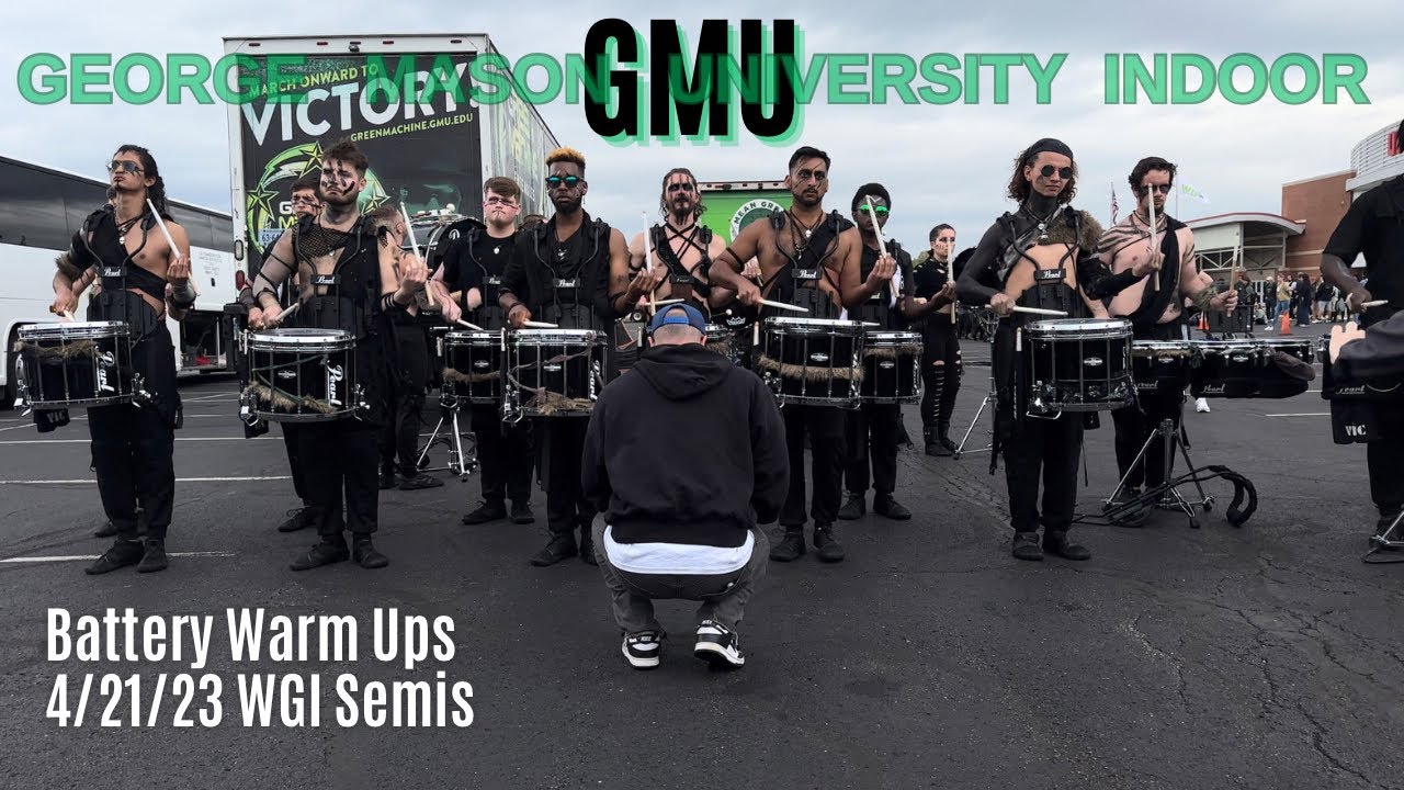 GMU Indoor Percussion 2023 - Battery Warm Ups - 4/21 WGI Semis - YouTube