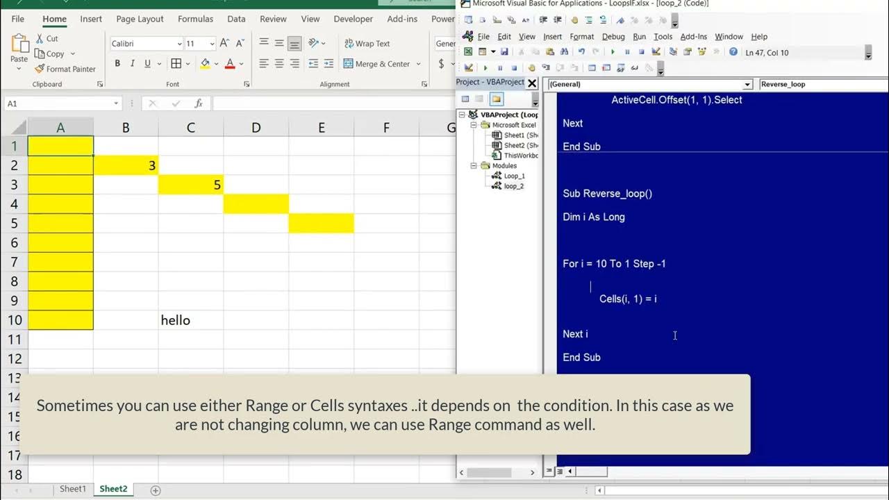 Excel VBA Introduction to Loops & IFs- Lecture5 - Chapter3 - English language - YouTube