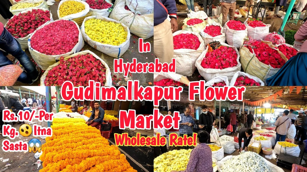 Gudimalkapur Wholesale Flower Market | Largest Wholesale Flower Market ...