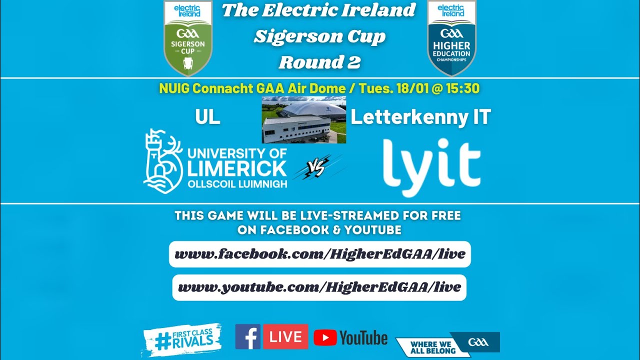 UL v LyIT - Electric Ireland Sigerson Cup Rd. 2 - YouTube