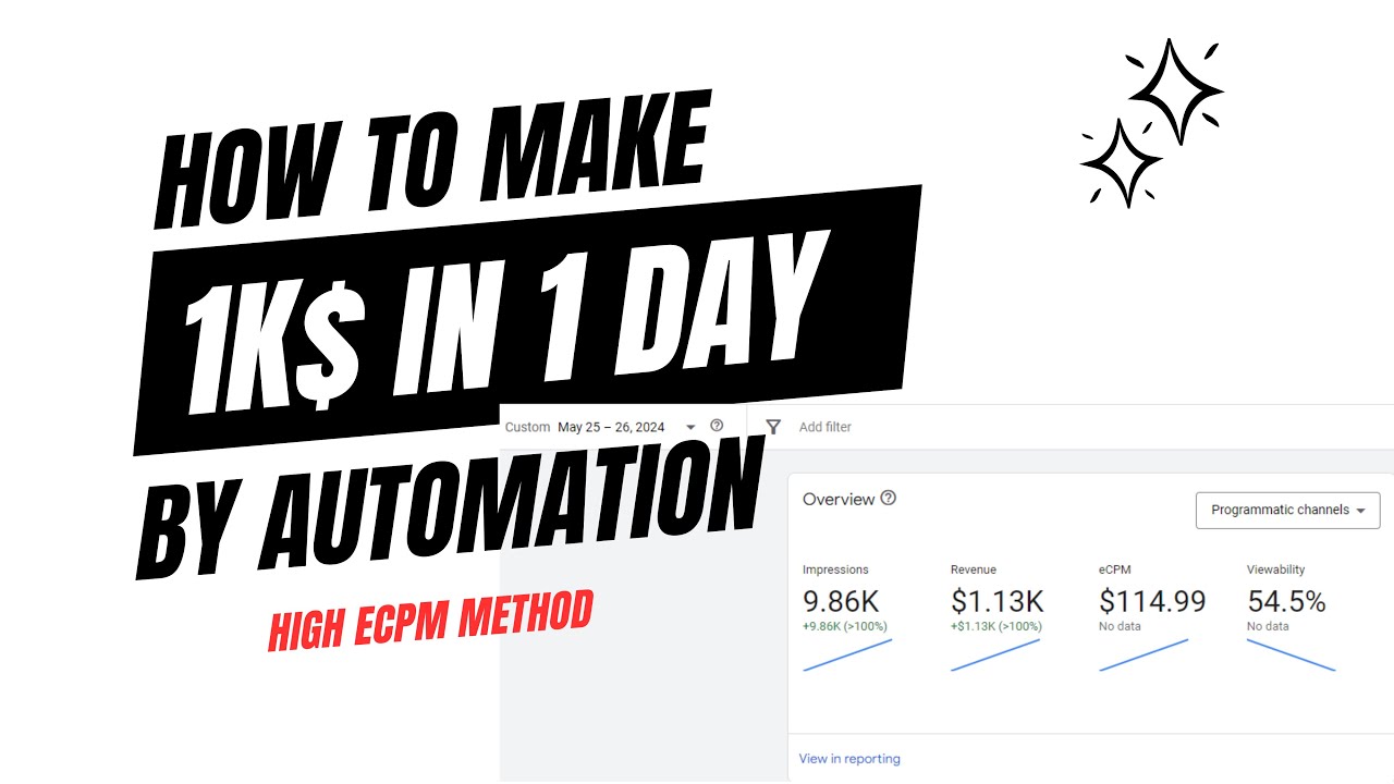 How I made 1100$ in 1 day on adx dashboard by automation |complete case ...