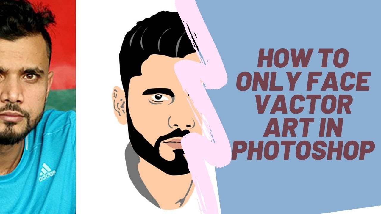 how to make only face vector art in photoshop with pen tool, simple and ...