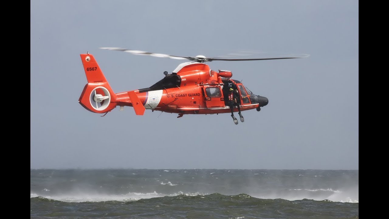 Helicopter US Coast Guard HH-65 Dolphin demonstration at Jacksonville ...