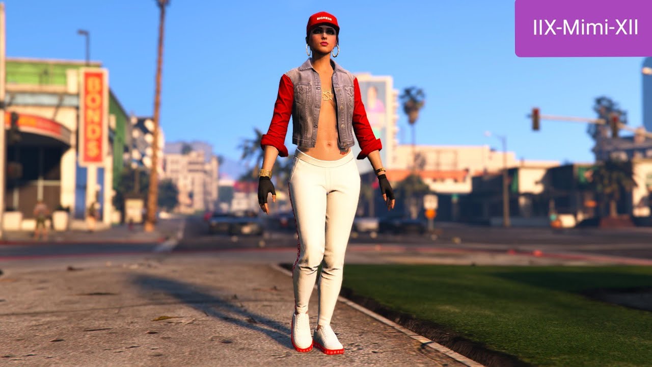 GTA V Online - Adorable & Simple Female "Red Bigness Gang" Outfit ...