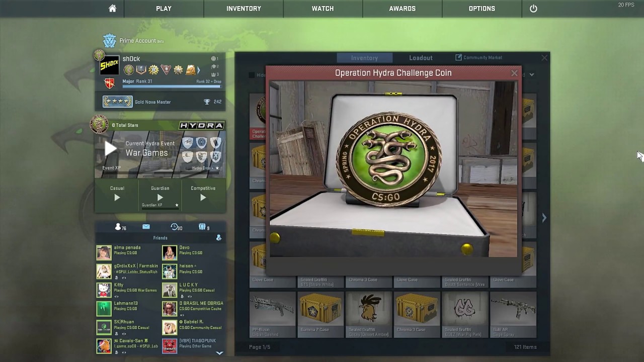 CS:GO - INSPECIONANDO NOVA MEDALHA DA OPERAÇÃO HYDRA - YouTube