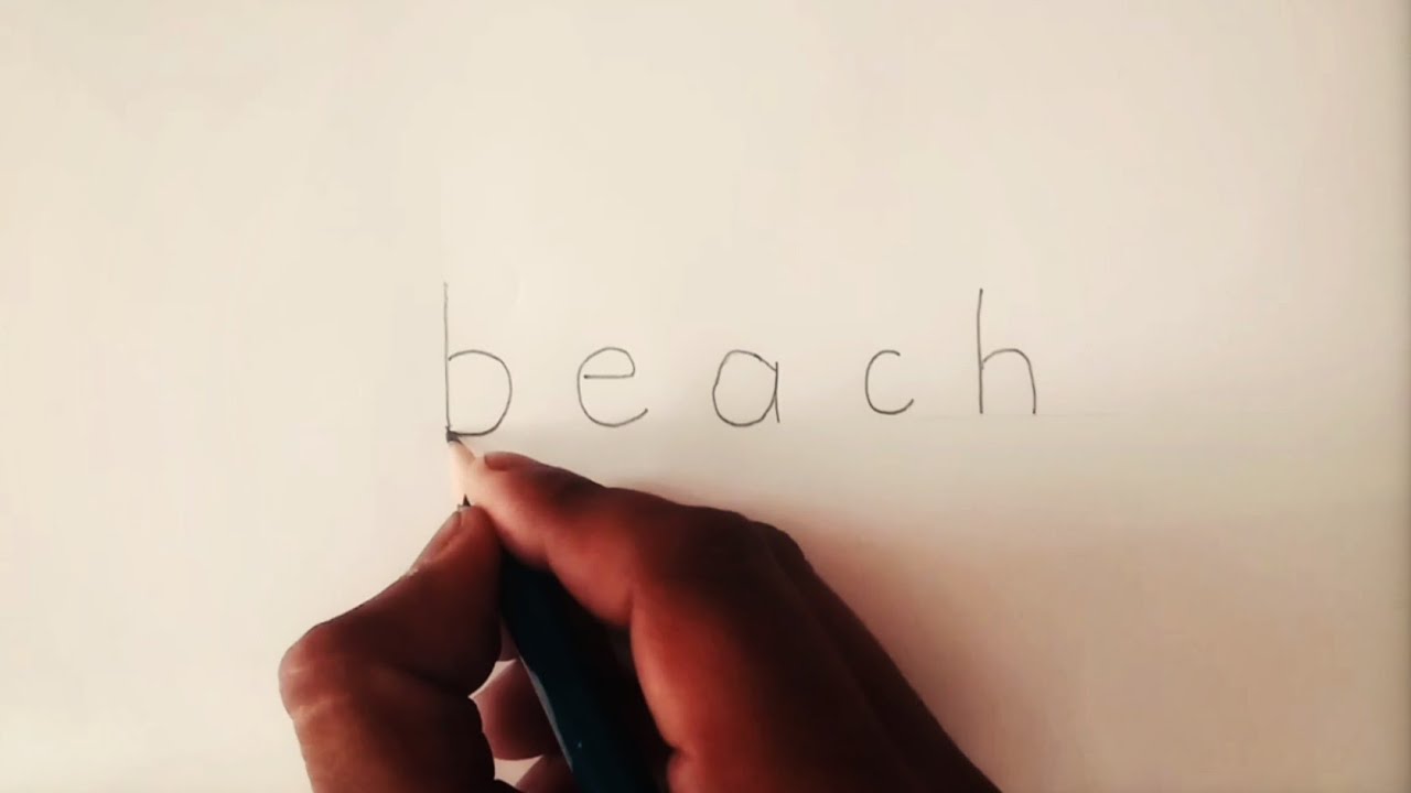"How To Draw A Beach Using The Word Beach" - YouTube