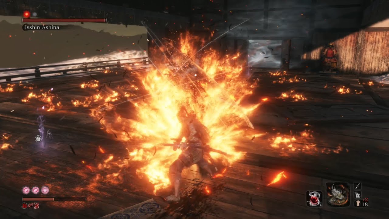 Sekiro - Isshin Ashina: Ashina Cross & Great Feather Mist Raven - YouTube