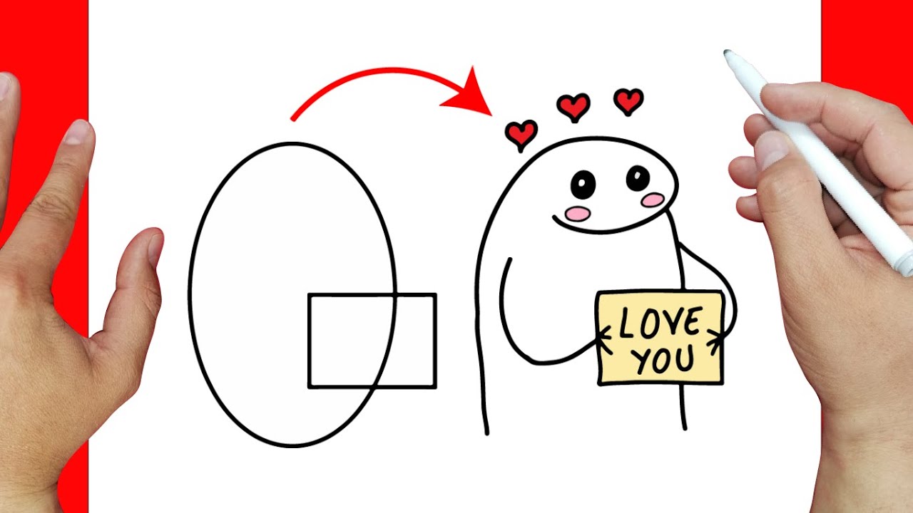 Cómo dibujar a Flork con un letrero de Amor | Dibujos fáciles - YouTube