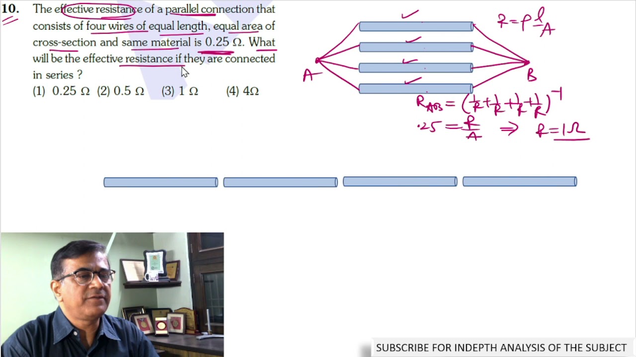 The effective resistance of a parallel connection that consists of four ...