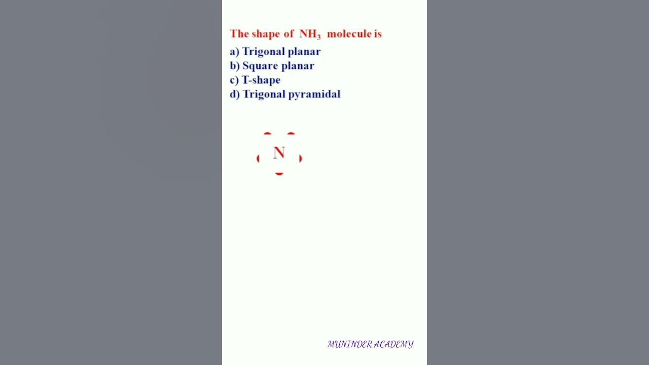 Trick To Find Shape Of NH3 Molecule shorts youtubeshorts trick-to-find-shape-of-nh3-molecule-shorts-youtubeshorts