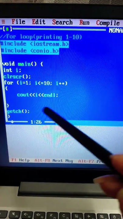 For Loop Basic Program Printing 1-10 - Youtube