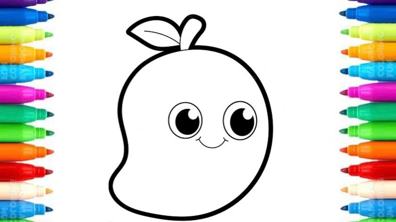How to draw a mango 🥭 |Easy mango drawing for kids 🎨| step by step ...