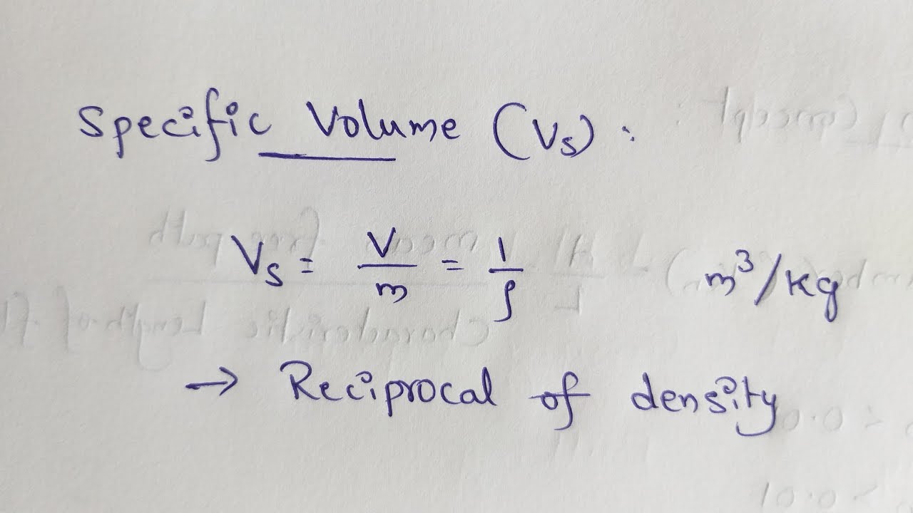 Specific Volume || What Is Specific Volume - YouTube
