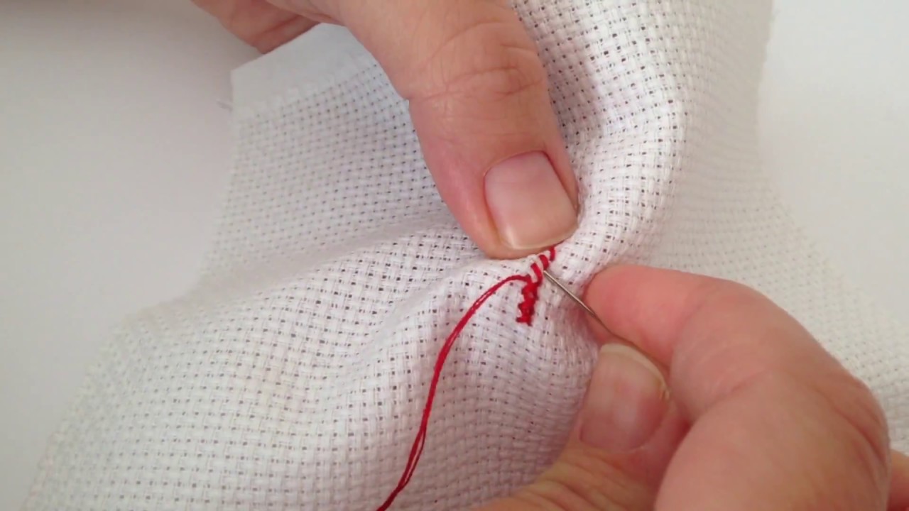 Ročno vezenje - osnove križkanja - YouTube