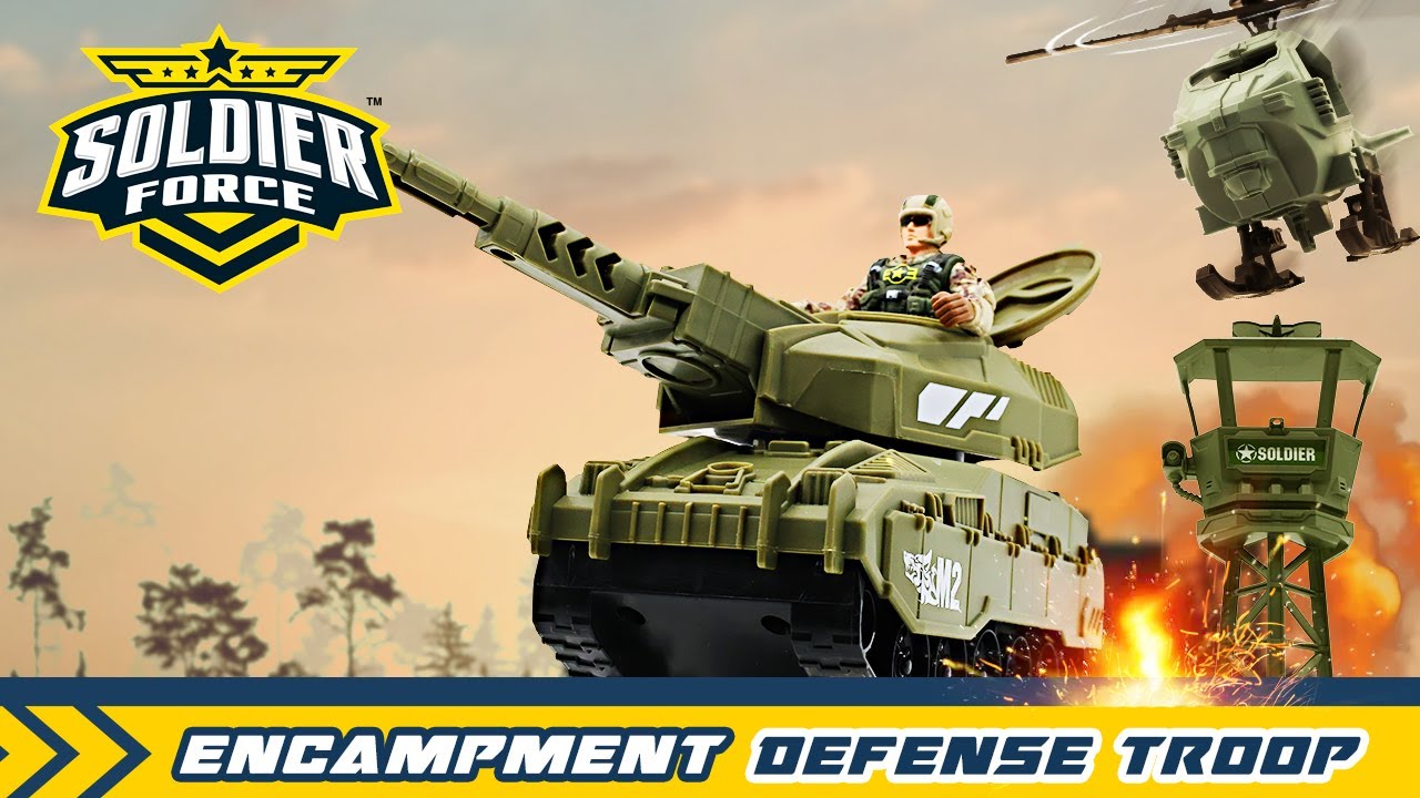 Soldier Force Encampment Defence Troops Playset - YouTube
