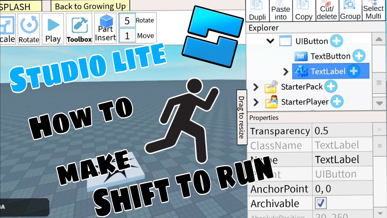 Roblox | How to make Shift To Run With Stamina Bar PC/MOBILE in Studio ...