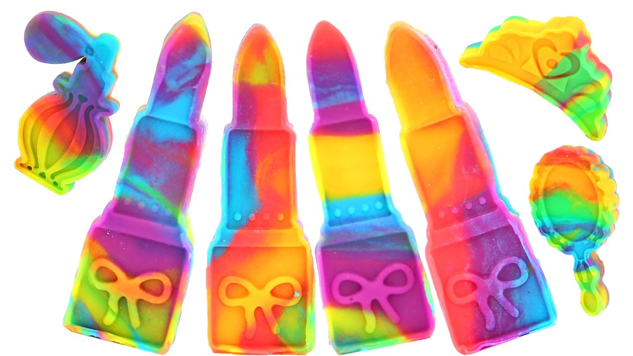 DIY How To Make Rainbow Cosmetic MakeUp Kit Play Doh Lip Balm Frozen ...