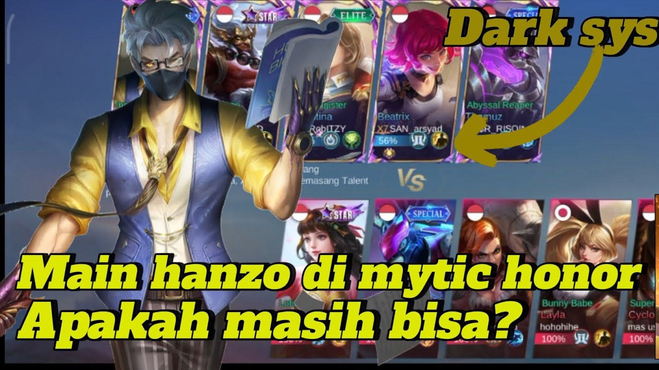hanzo masih bisa di mitik honor (kalo party) - YouTube