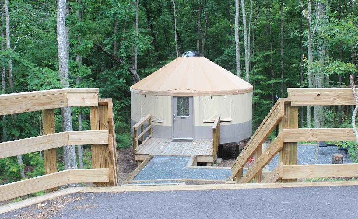 Yurt Village - cool place to stay! - YouTube