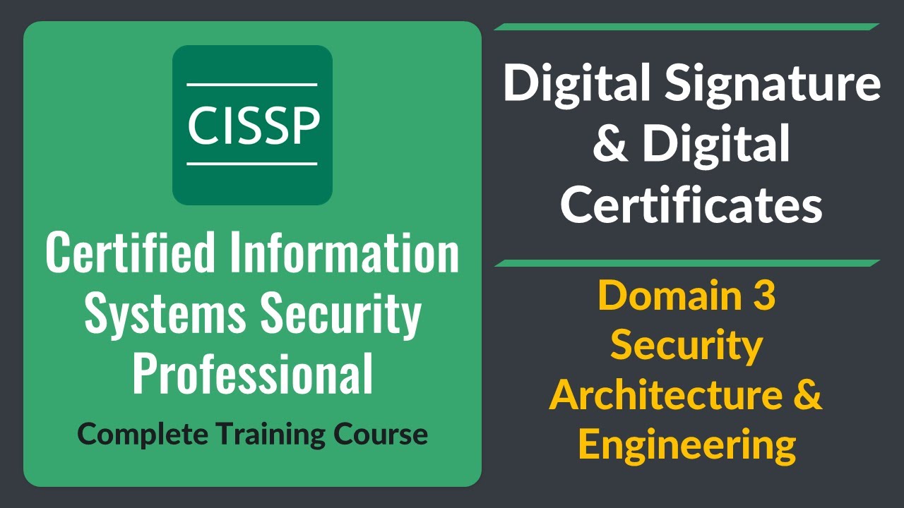 CISSP Digital Signature & Digital Certificates - Domain 3 Security ...